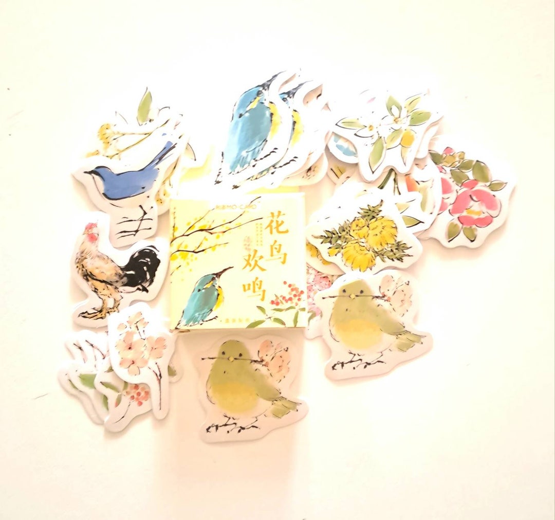 Japanese Paper Stickers Birds and Foliage 46 Pieces - Etsy