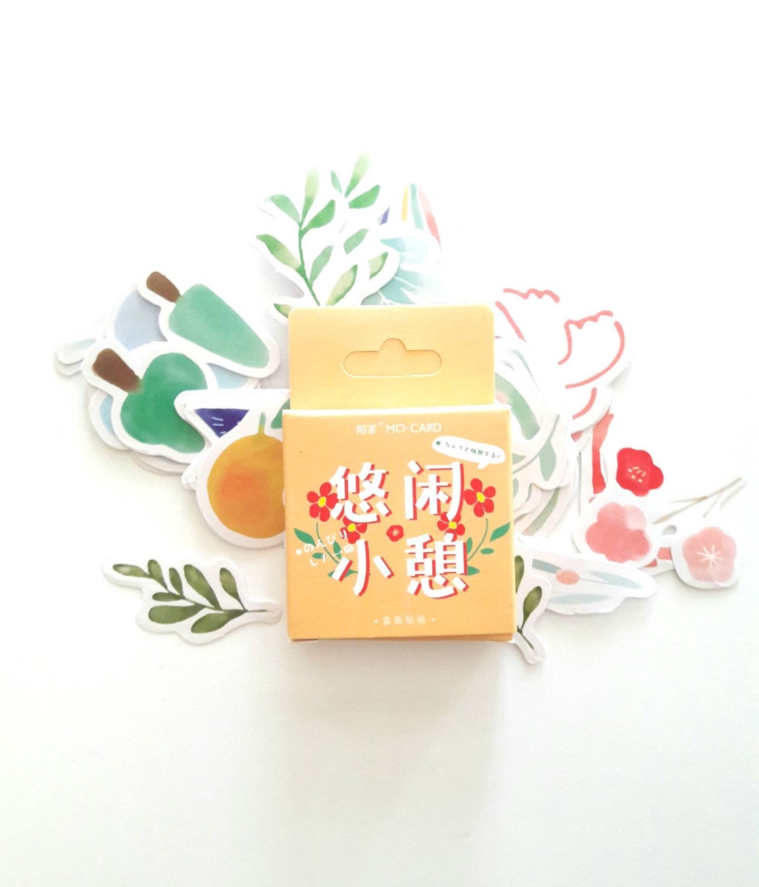 Japanese Paper Stickers, Fruits, Flowers, Foliage, 46 Pieces - Etsy