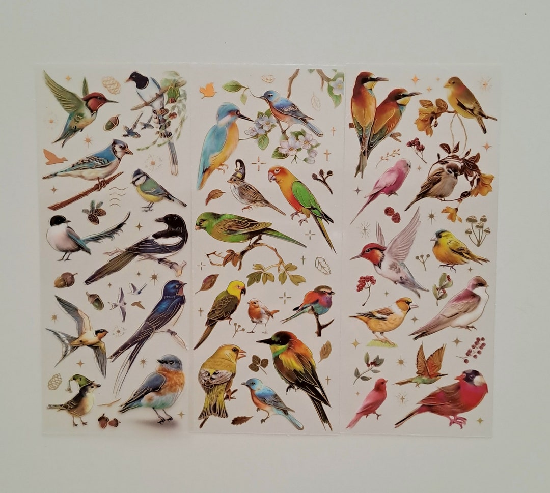 Japanese Paper Stickers 40 Pieces Birds, Scrapbooking, Bullet Journal ...