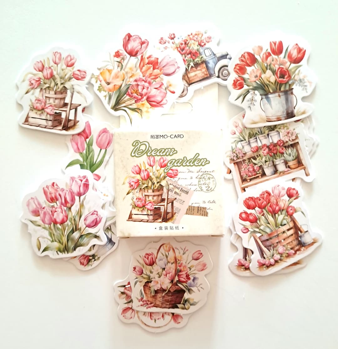 Japanese Paper Stickers 45 Pieces Romantic Cottage Flowers - Etsy