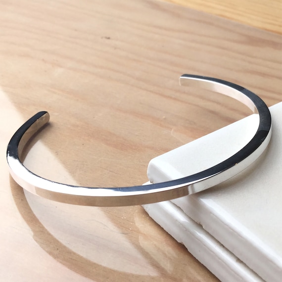 Mens Silver Bangle Mens Silver Bracelet Silver Bracelet - Etsy