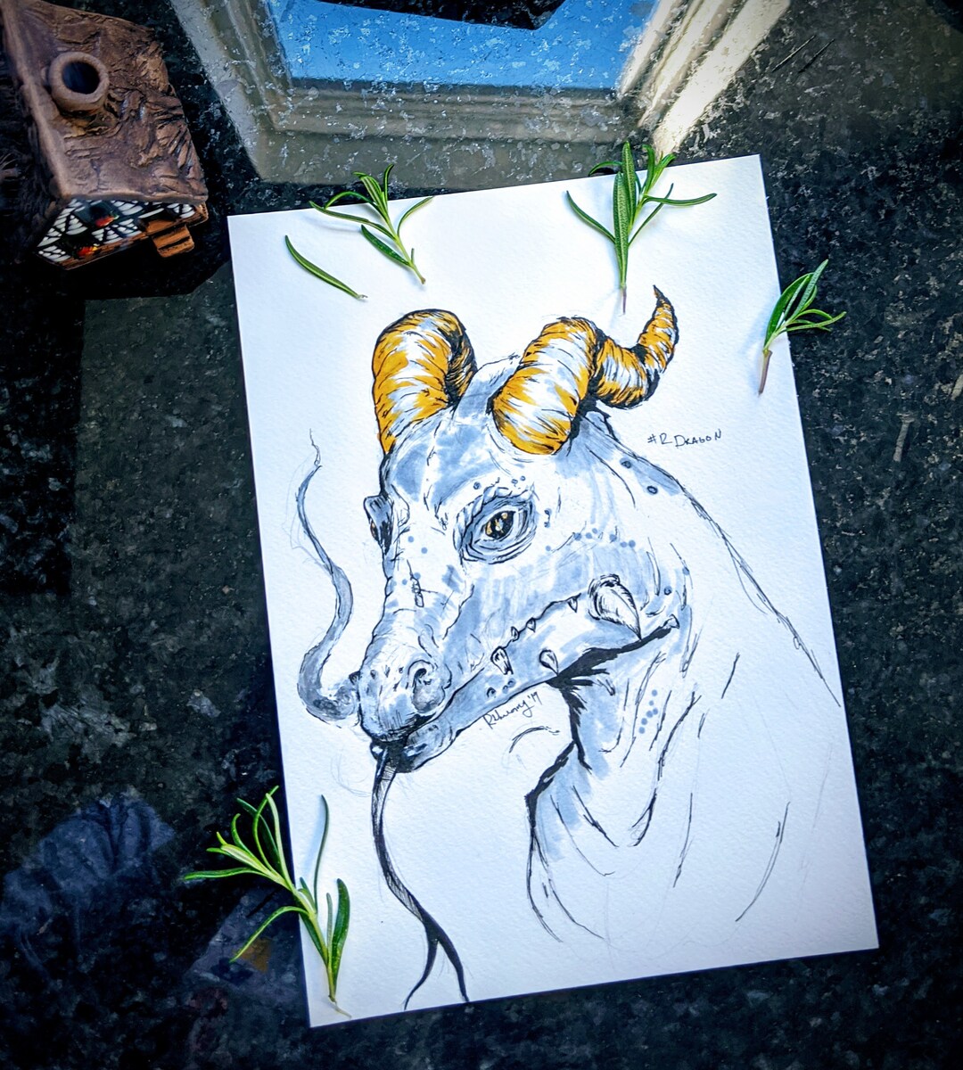 INKTOBER Original DRAGON - Etsy