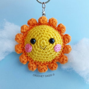 CROCHET PATTERN Sun Keychain, Kawaii Sun, Crochet Keychain Pattern, Sunshine, Cute Sun, Summer ...