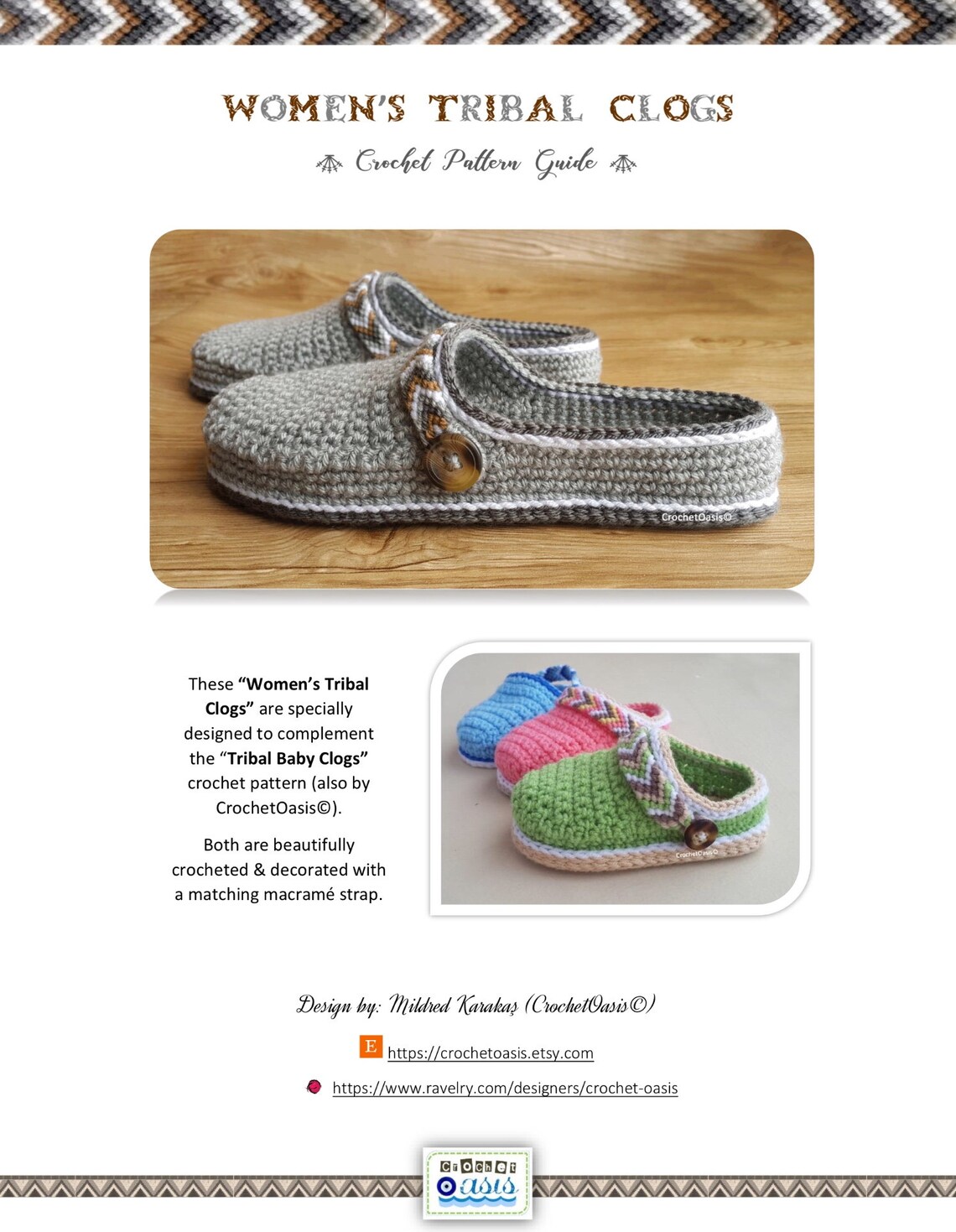 CROCHET PATTERN Women's Tribal Clogs Crochet Clogs - Etsy