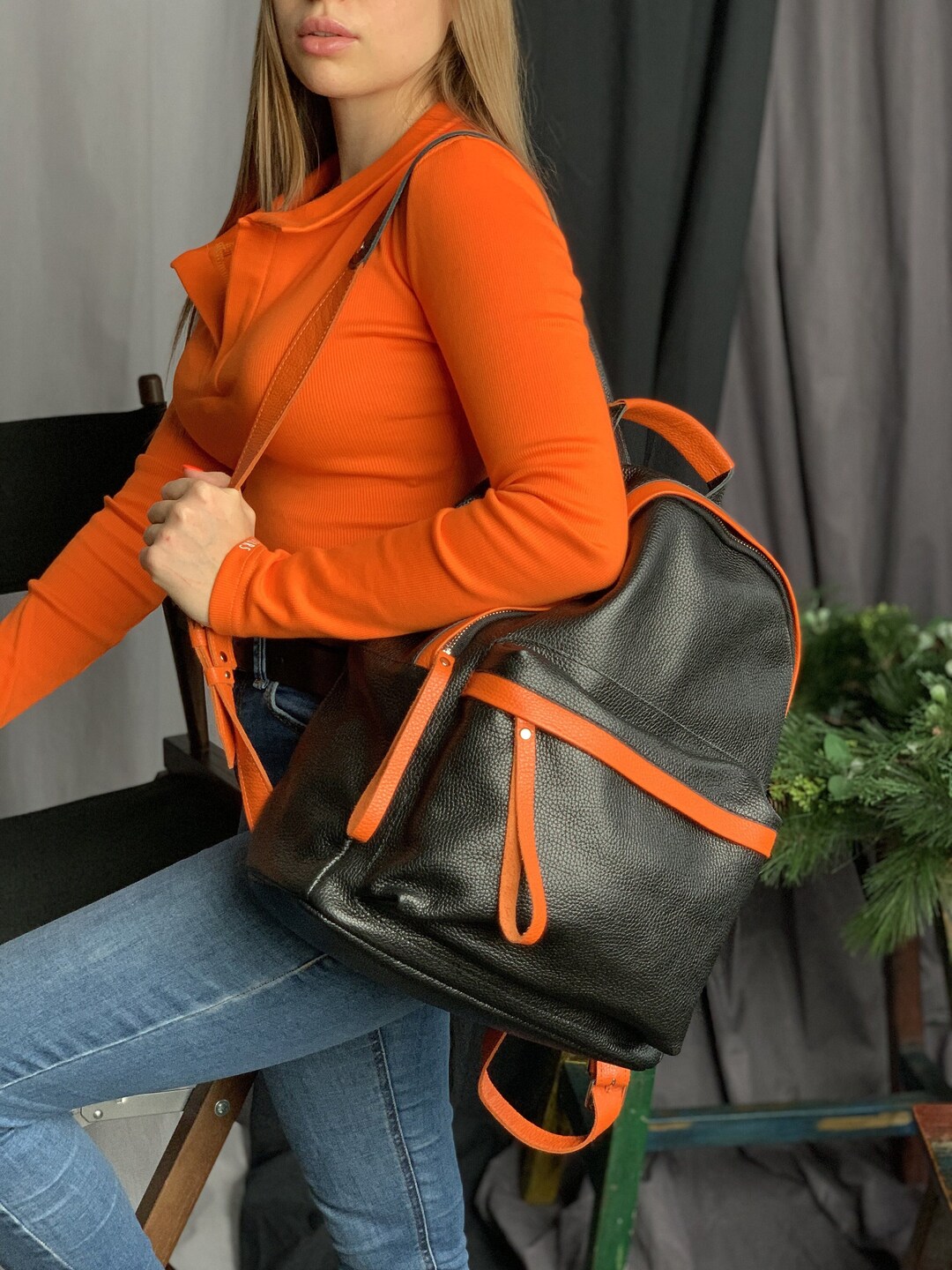 Large Leather Backpack Purse for Women, Backpack Made of Genuine ...