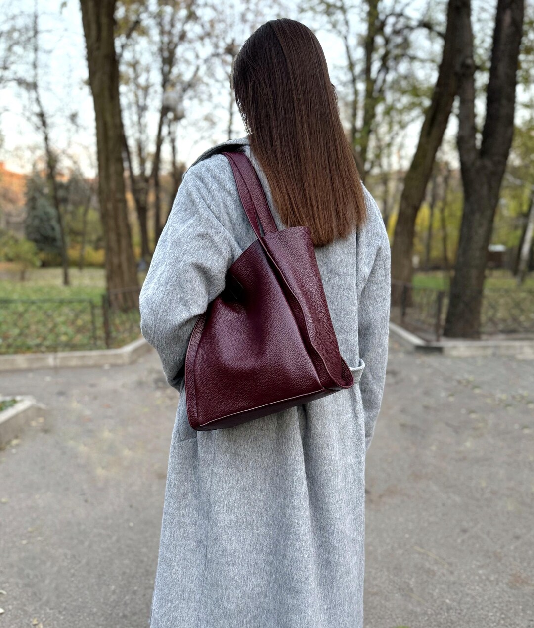 Available in 21 Colors! Burgundy Leather Shoulder Bag, Burgundy Leather ...