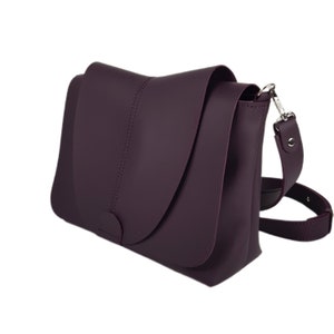 Available in 17 Colors! Purple Crossbody With Flap, Bag With Wide ...