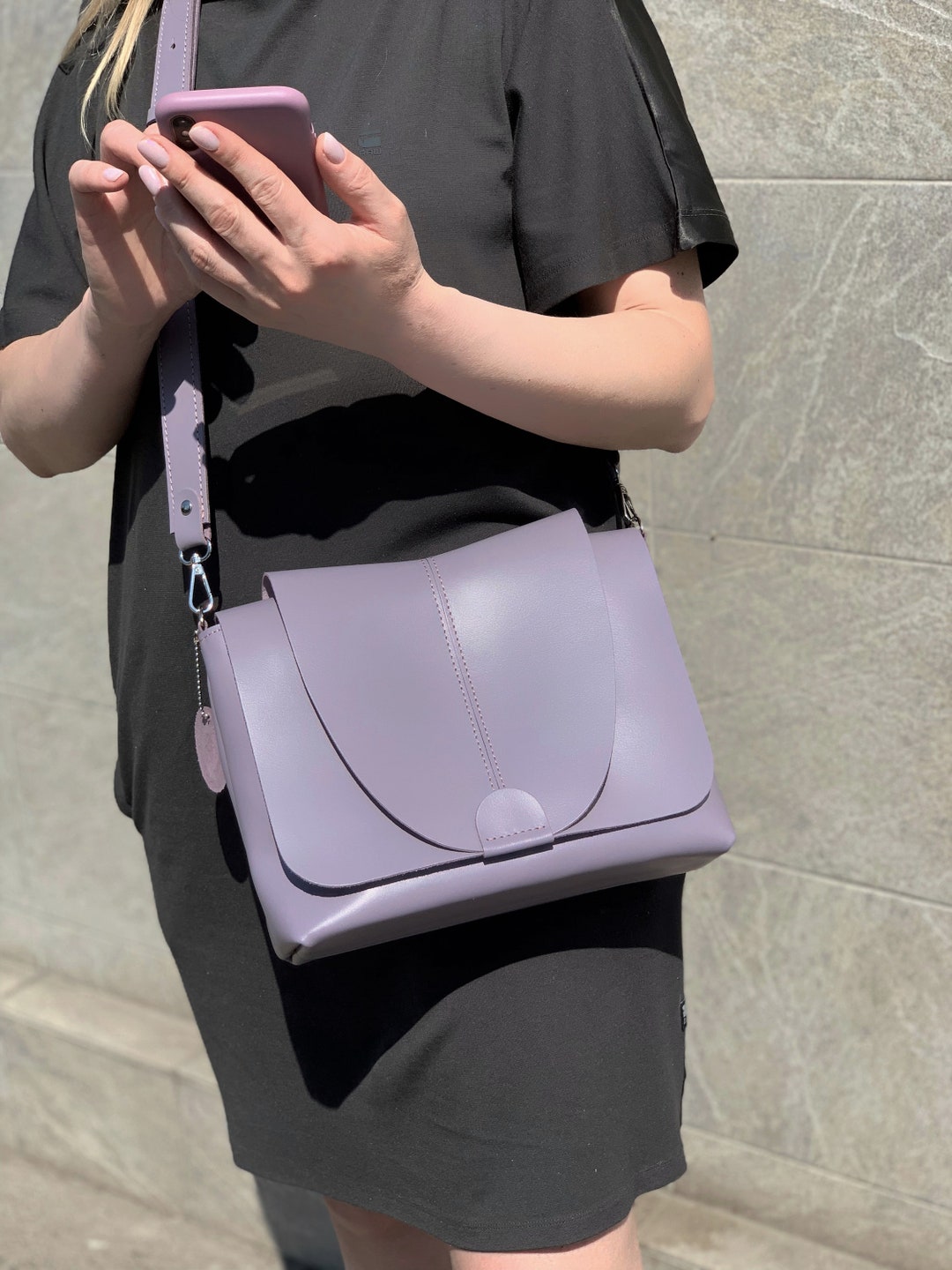 Available in 17 Colors! Lilac Crossbody With Flap, Bag With Wide ...