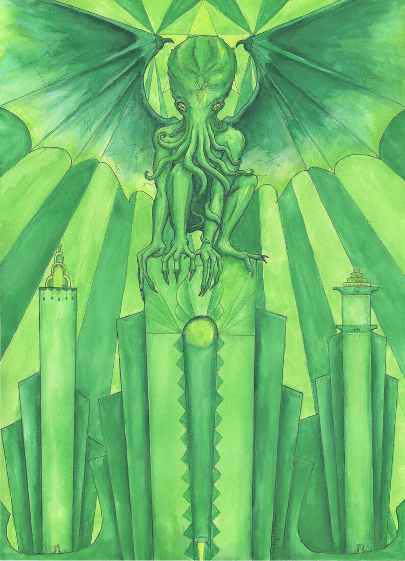 Art Deco Cthulhu Art Print | Etsy