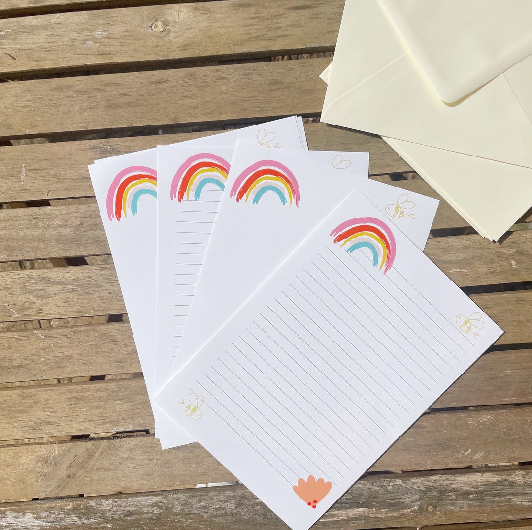 Rainbow Letter Writing Paper & Envelopes - Etsy