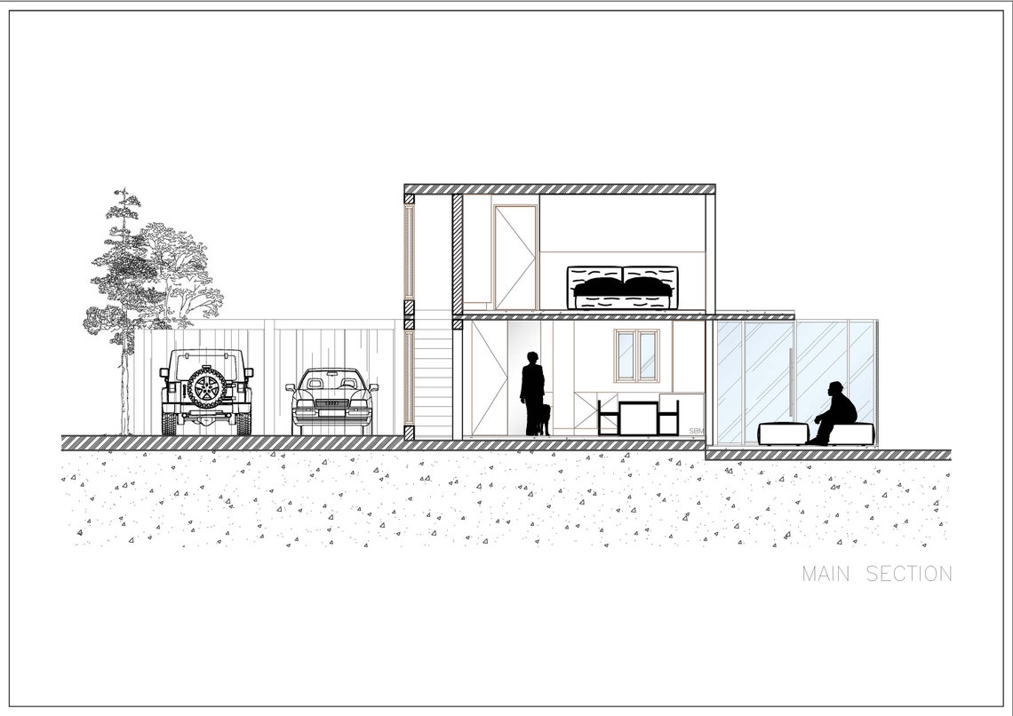 Modern Two-story Open Concept House Plan, 1 Bed En-suite, 1.5 Bath ...