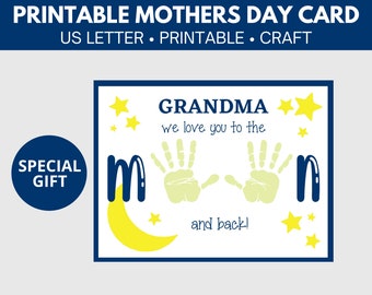 Printable Toddler Preschool Mother's Day Handprint Art Craft Card Nana ...