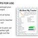 All About My Teacher Gift Information Sheet First Day of School Get to ...