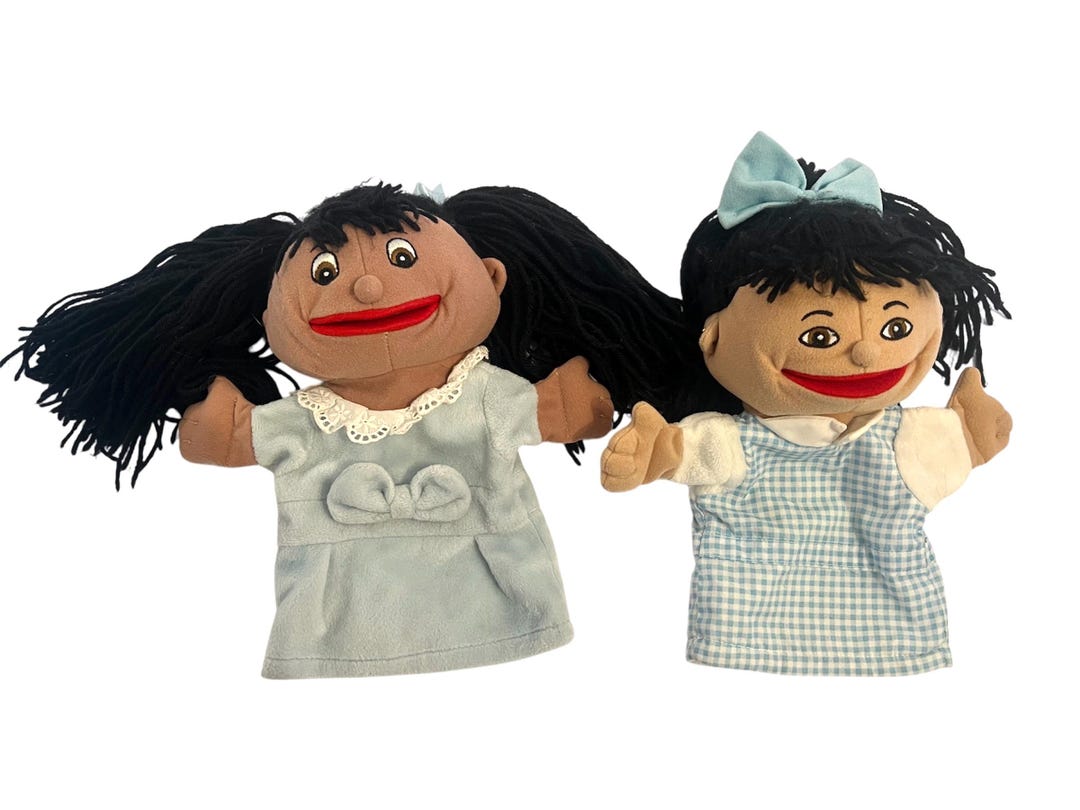 Lakeshore Let's Talk Girl Puppets Set of 2 Multicultural Girls 10in - Etsy