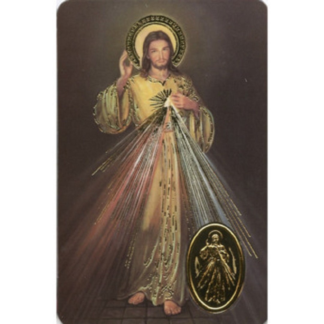 Christ Merciful Punch Card Pious Image Plasticized - Etsy