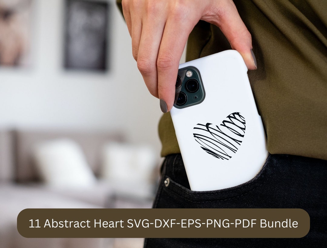 Heart Abstract SVG Bundle Digital Download EPS, DXF, Png, Pdf-iphone ...