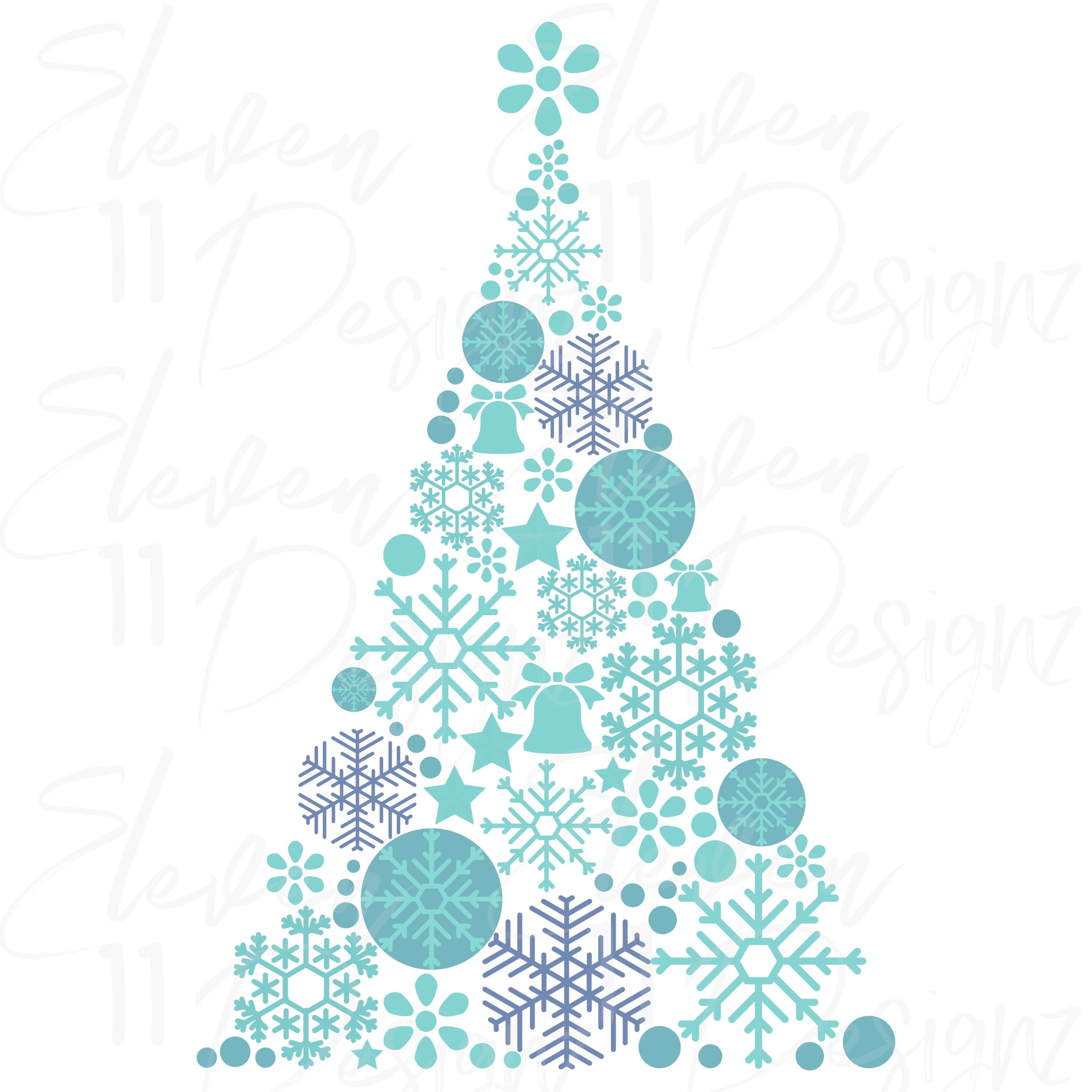 Snowflake Christmas Tree SVG and PNG, Snowflake Svg, Christmas Svg ...