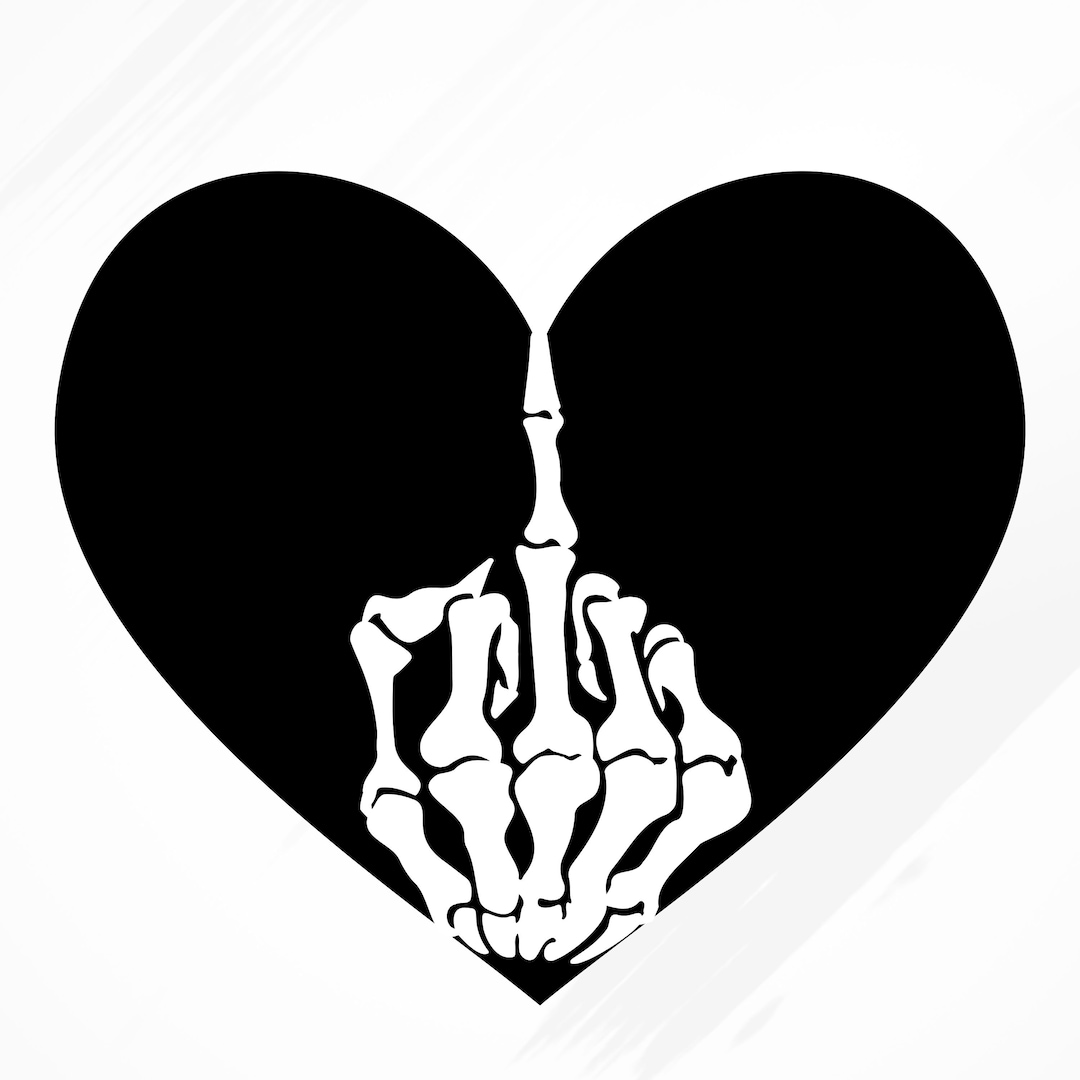 Skeleton Heart Middle Finger Design-halloween SVG and PNG - Etsy