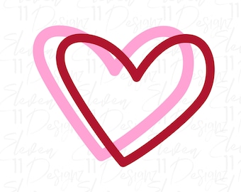 Hand Drawn Heart SVG PNG PDF Instant Download Heart Doodle Clipart Clip ...