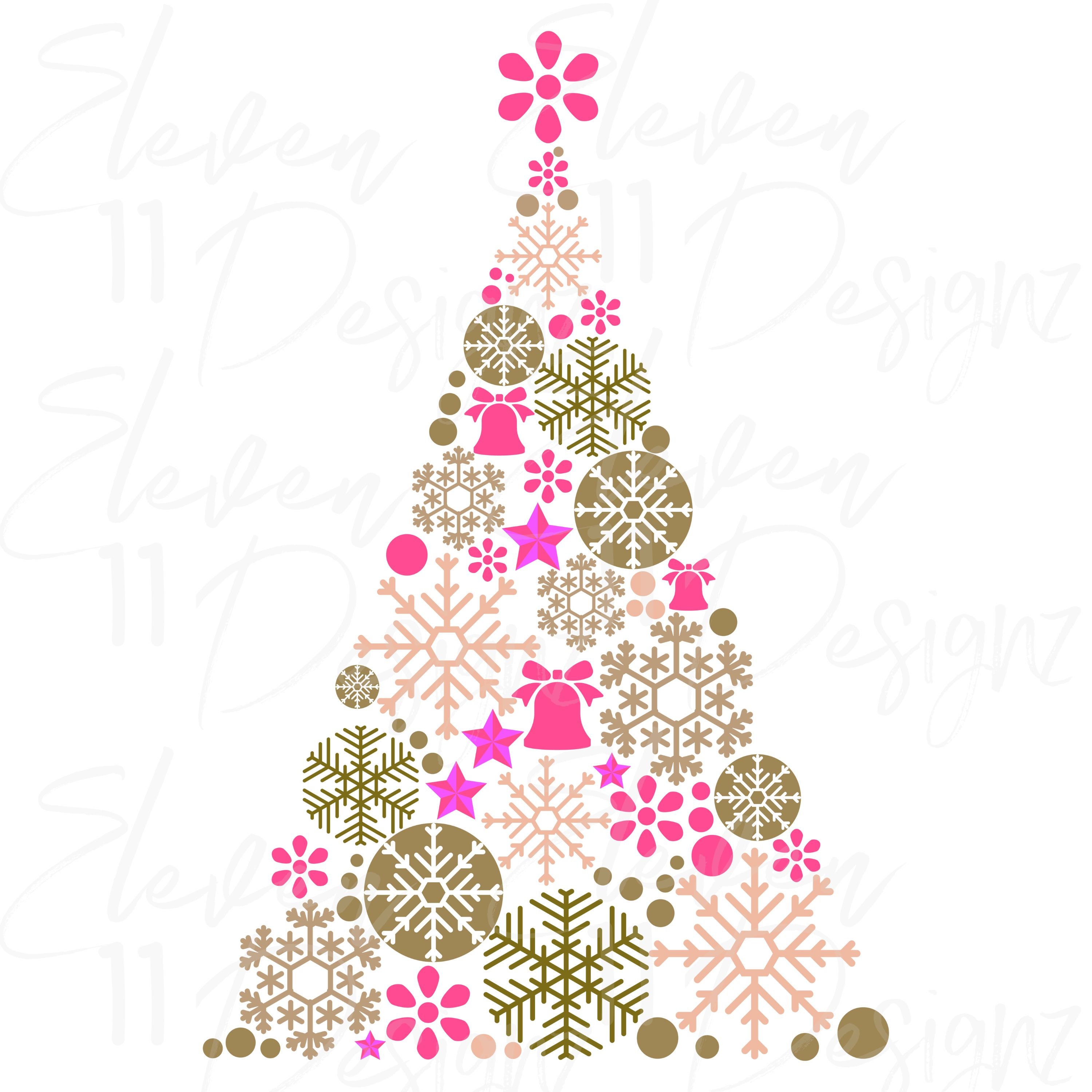 Snowflake Christmas Tree SVG and PNG, Snowflake Svg, Christmas Svg ...