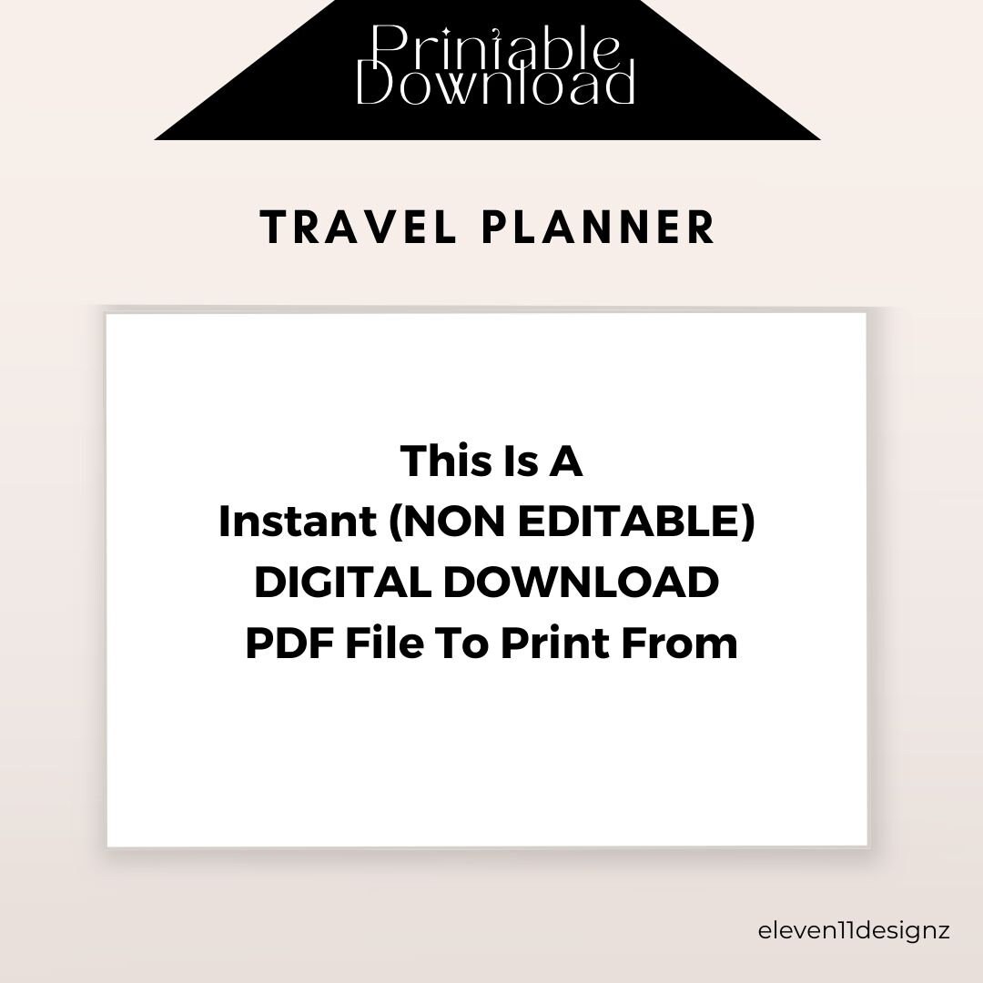 Travel Planner Printable, Trip Planner, Travel Journal, Vacation ...