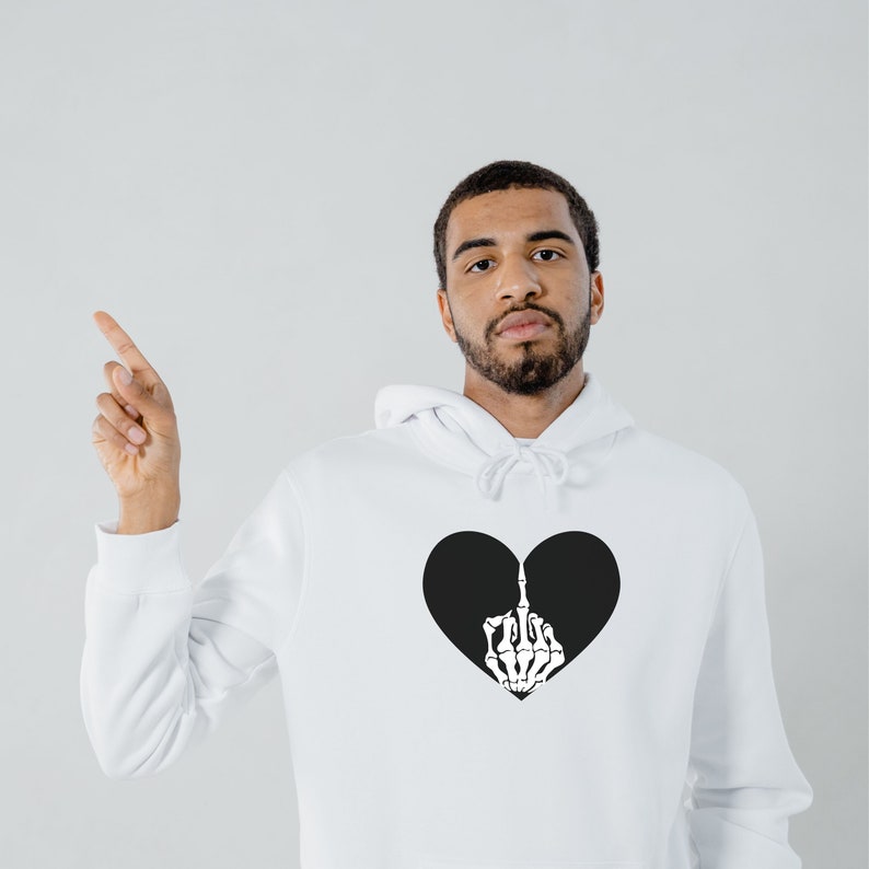 Skeleton Heart Middle Finger Design-halloween SVG and PNG - Etsy
