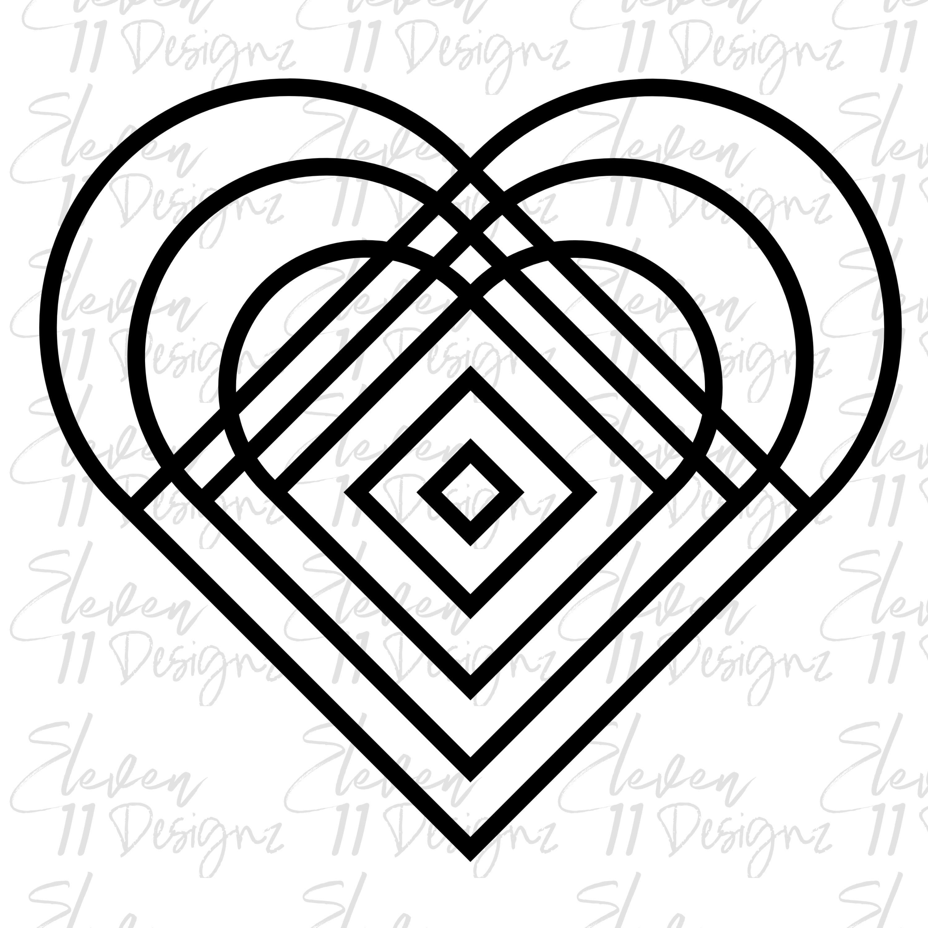Heart Abstract SVG Bundle Digital Download EPS, DXF, Png, Pdf-iphone ...