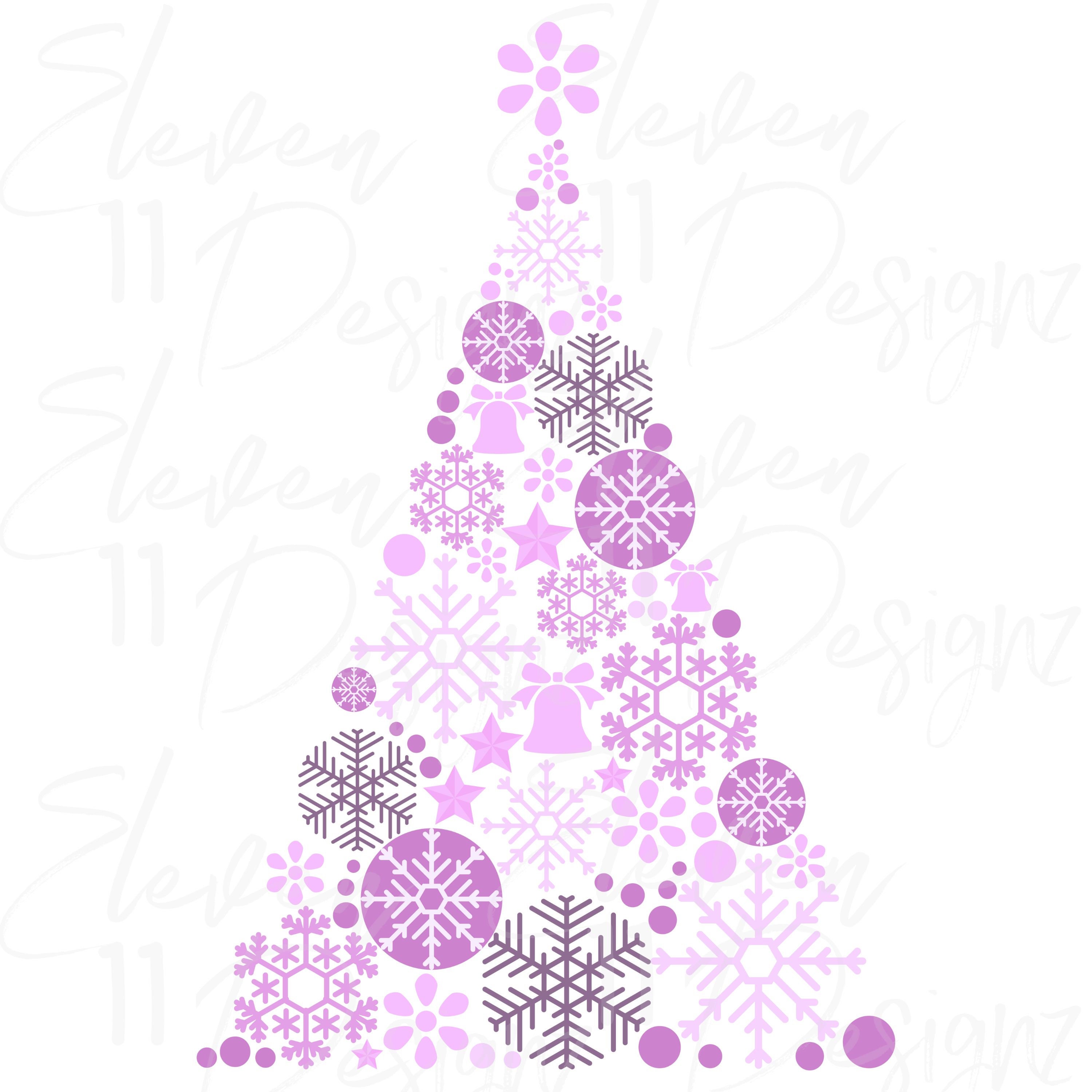 Snowflake Christmas Tree SVG and PNG, Snowflake Svg, Christmas Svg ...
