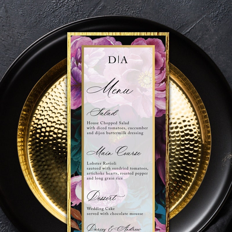 Floral Menu - Etsy