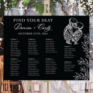 Skeleton Couple Guest Sign| Gothic Wedding Seating Chart| Til Death Do ...