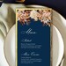 Blue Wedding Menu Card| Boho Floral Printed Menus| Autumn Floral Dinner ...