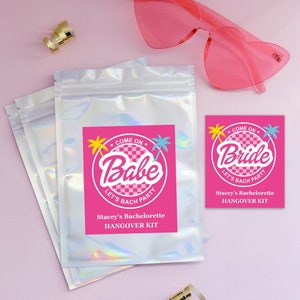 90's Bachelorette Recovery Kit Bags | Pink Doll Themed Bachelorette ...