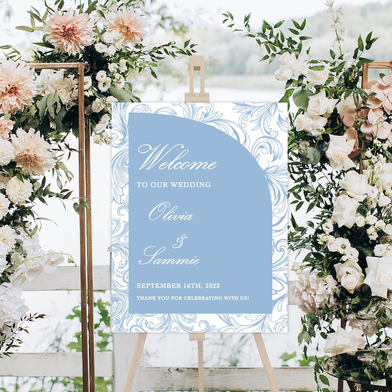 Blue Wedding Sign - Etsy