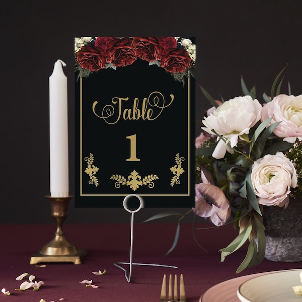 Red Table Numbers - Etsy