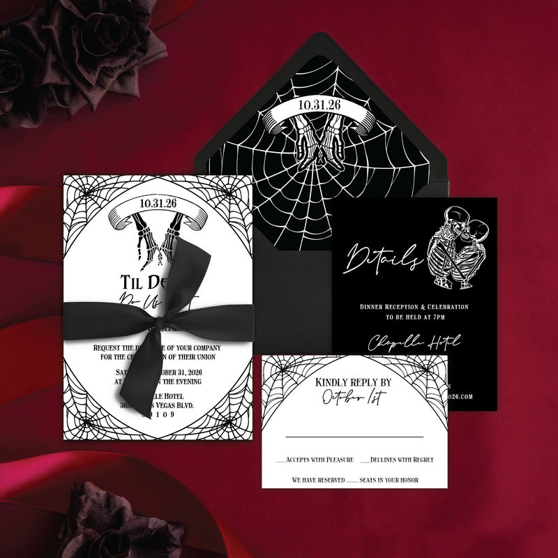 Spiderweb Wedding Invitations - Etsy