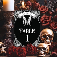 Halloween Goth Table Numbers, Printable Tables 1 - 30, 5 X 7, Costume ...