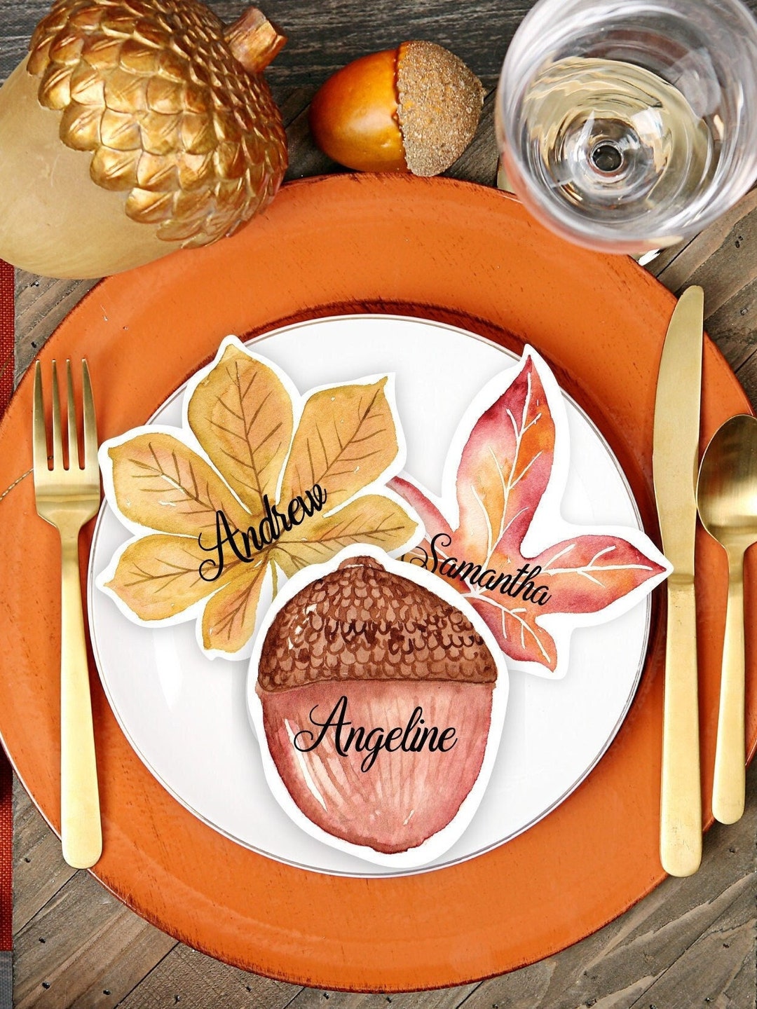 Maple Leaf Place Cards | Thanksgiving Place Cards | Fall Wedding Escort ...