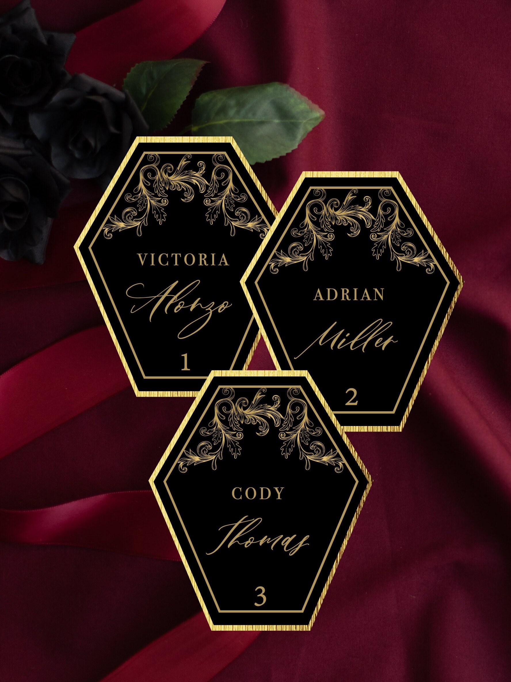 Coffin Place Cards Gothic Wedding Seating Cards Til Death - Etsy