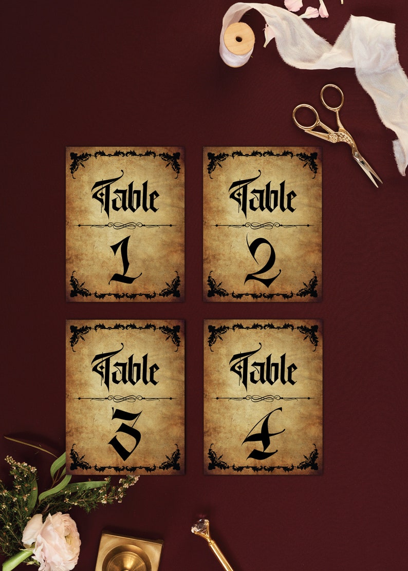 Gothic Wedding Table Numbers Halloween Wedding Table Numbers | Etsy