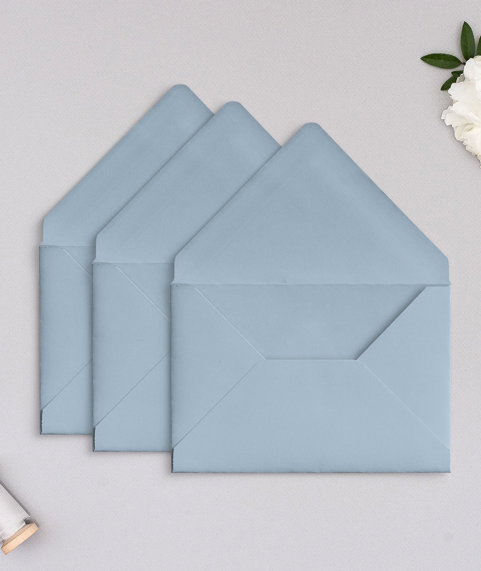 Dusty Blue Matte Envelopes A7.5 Blue Envelopes Light Blue | Etsy