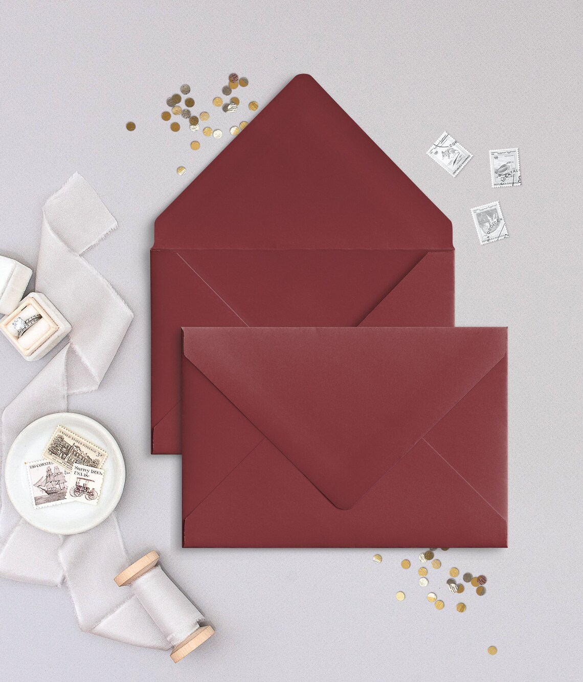 Scarlet Red Invitation Envelopes Dark Red A7 Envelopes Matte - Etsy