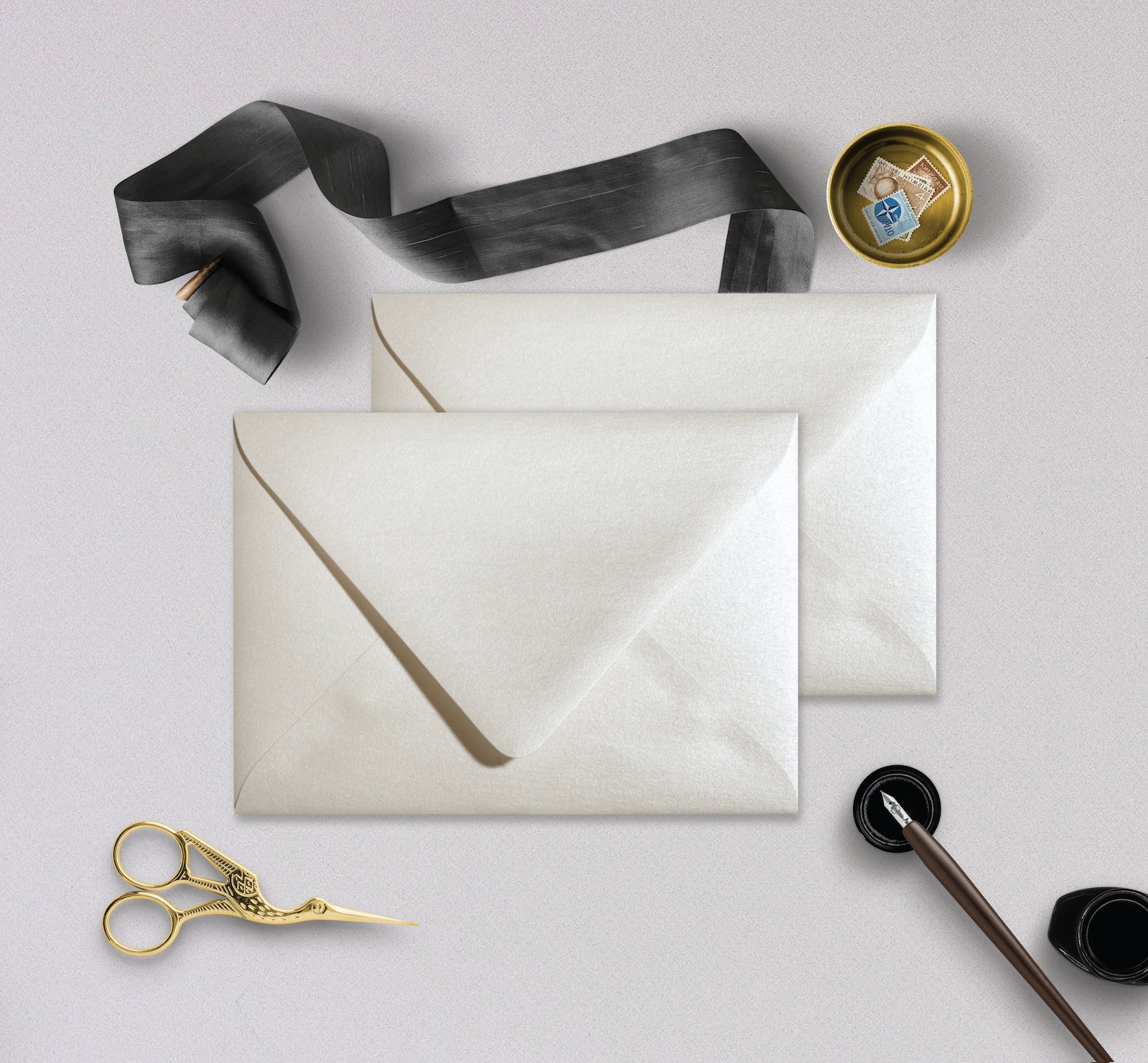 Ivory Shimmer Wedding Envelopes Quartz Shimmer Invitation - Etsy