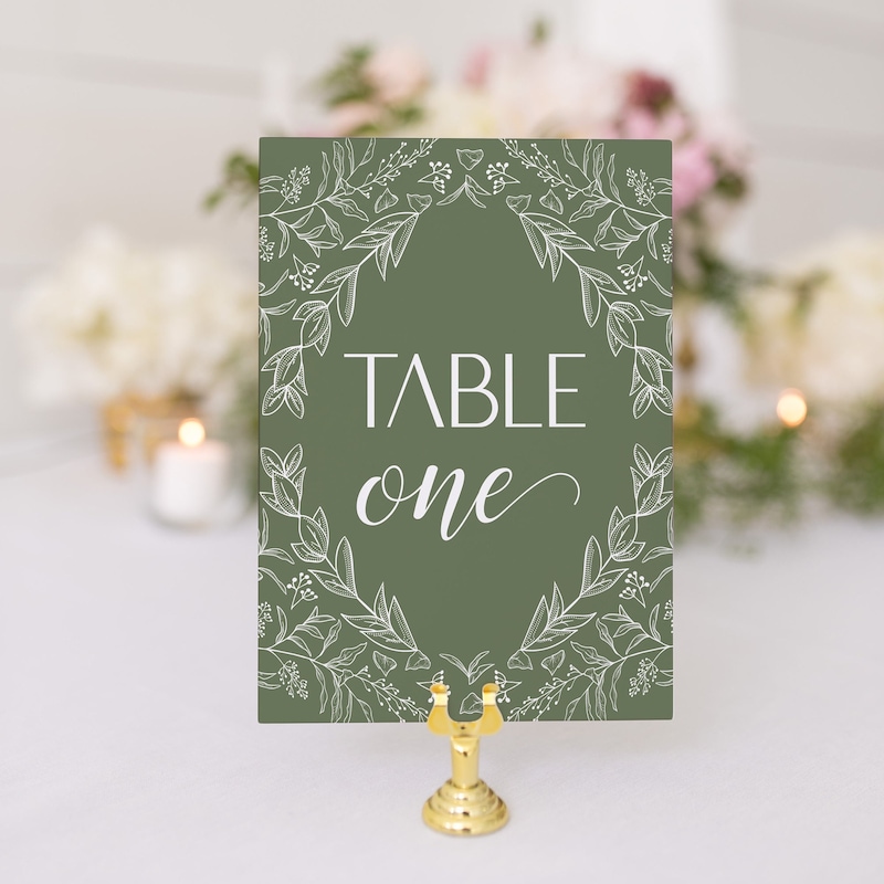 Green Table Number - Etsy