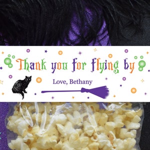 Personalized Halloween Labels Halloween Bag Topper Witch Party Favor ...