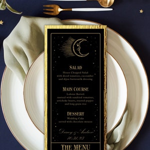 Tarot Wedding Menu Cards | Celestial Wedding Menu | Tarot Printed Menu ...