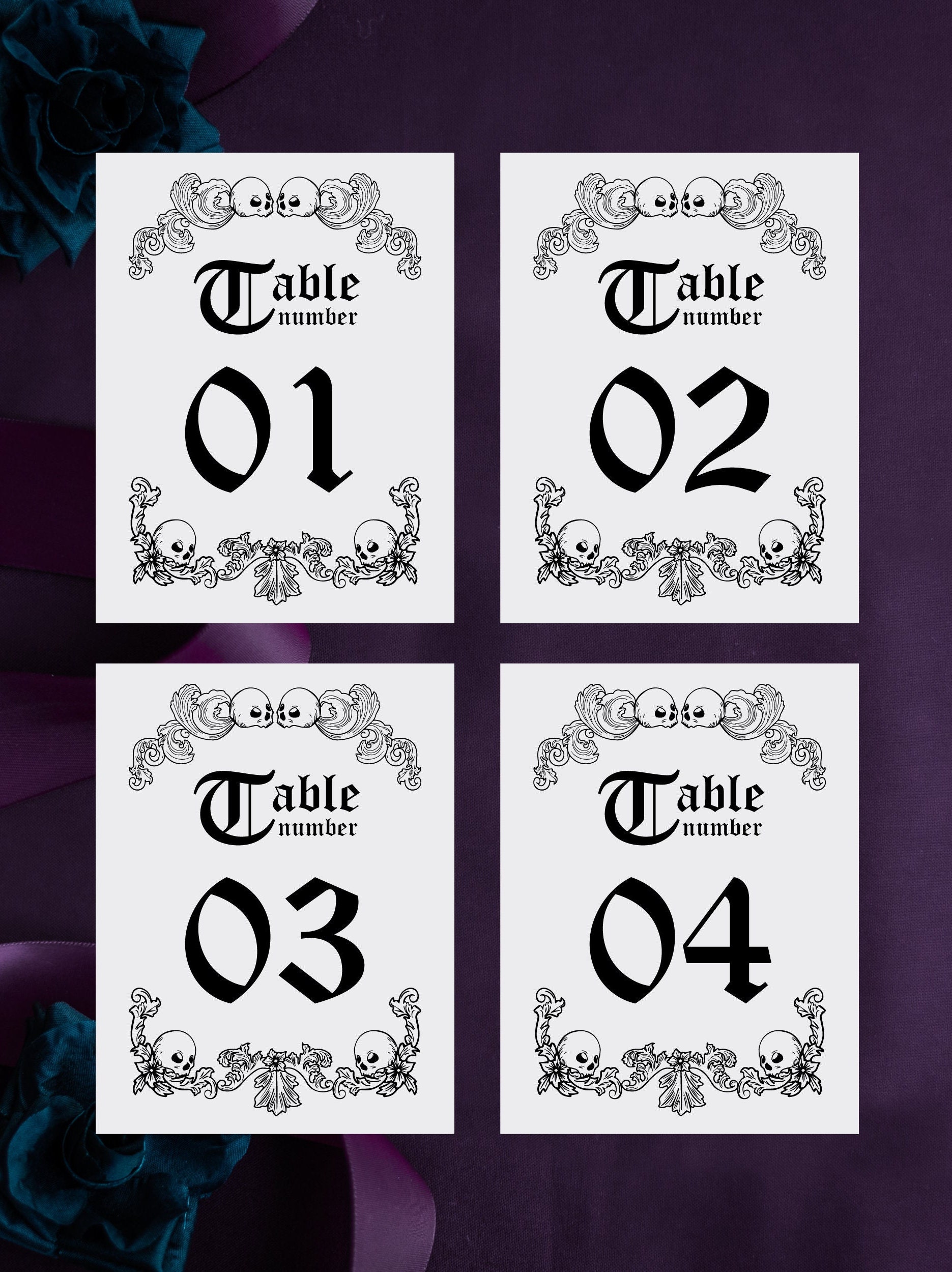 Gothic Wedding Table Numbers Skull Table Numberstill Death - Etsy