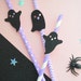 Ghost Halloween Straws Black Glitter Ghost Halloween Straws Purple ...