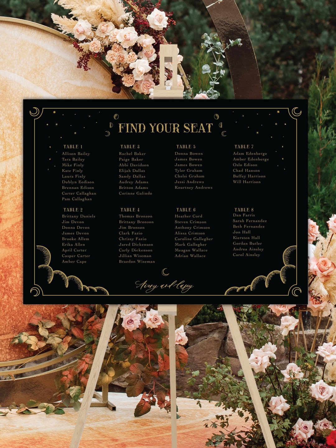 Celestial Seating Chart| Tarot Wedding Sign| Witchy Seating Chart| Starry Night Seating ...