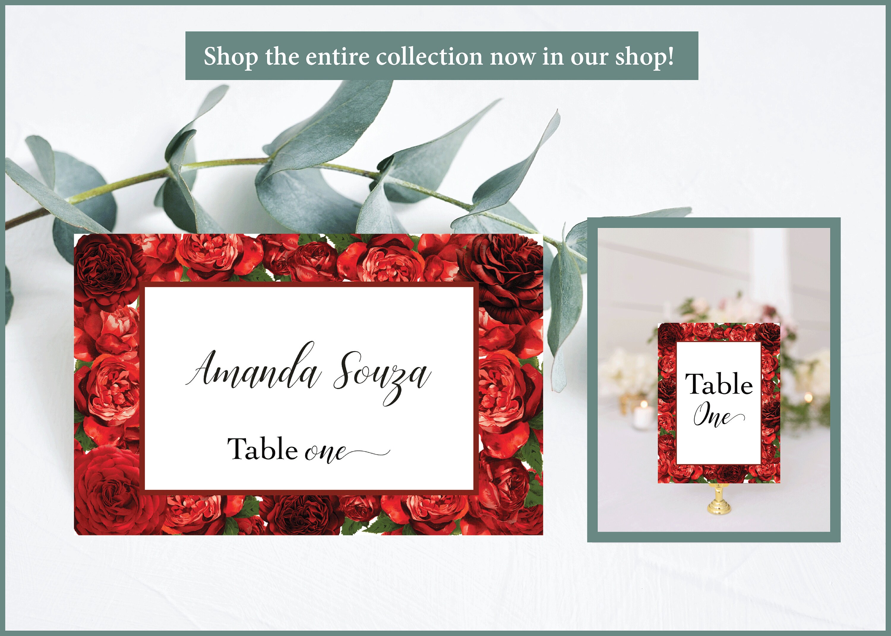 Red Roses Menu Card Burgundy Roses Menu Cards Printed Matte - Etsy