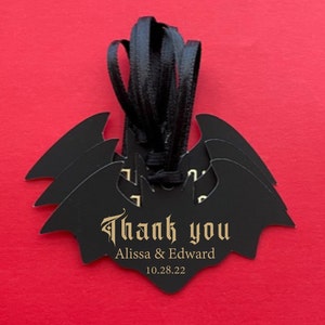 Bat Wedding Thank You Tags Till Death Do Us Part Tags - Etsy
